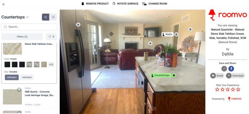 Roomvo - New Kitchen Countertop Visualizer - Midwest Marble, Quartz and ...